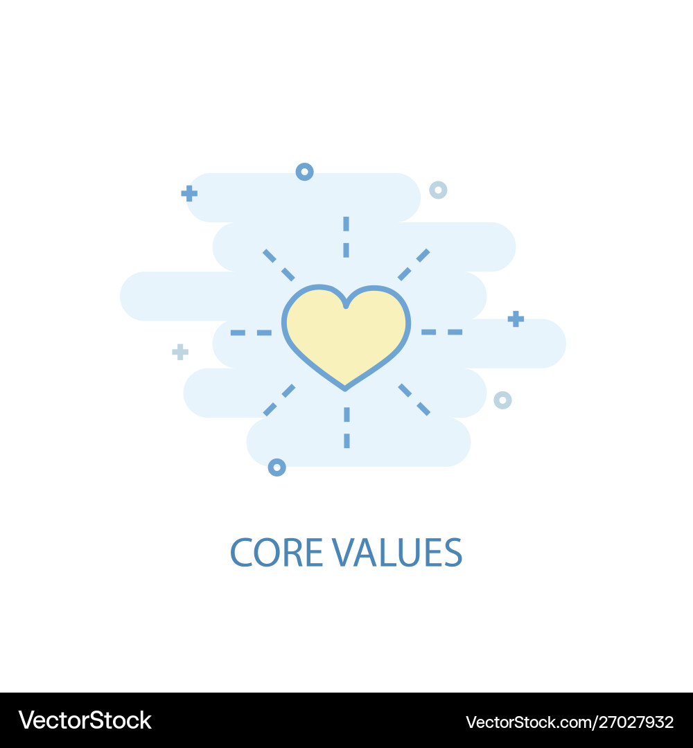 Core values line concept simple icon Royalty Free Vector
