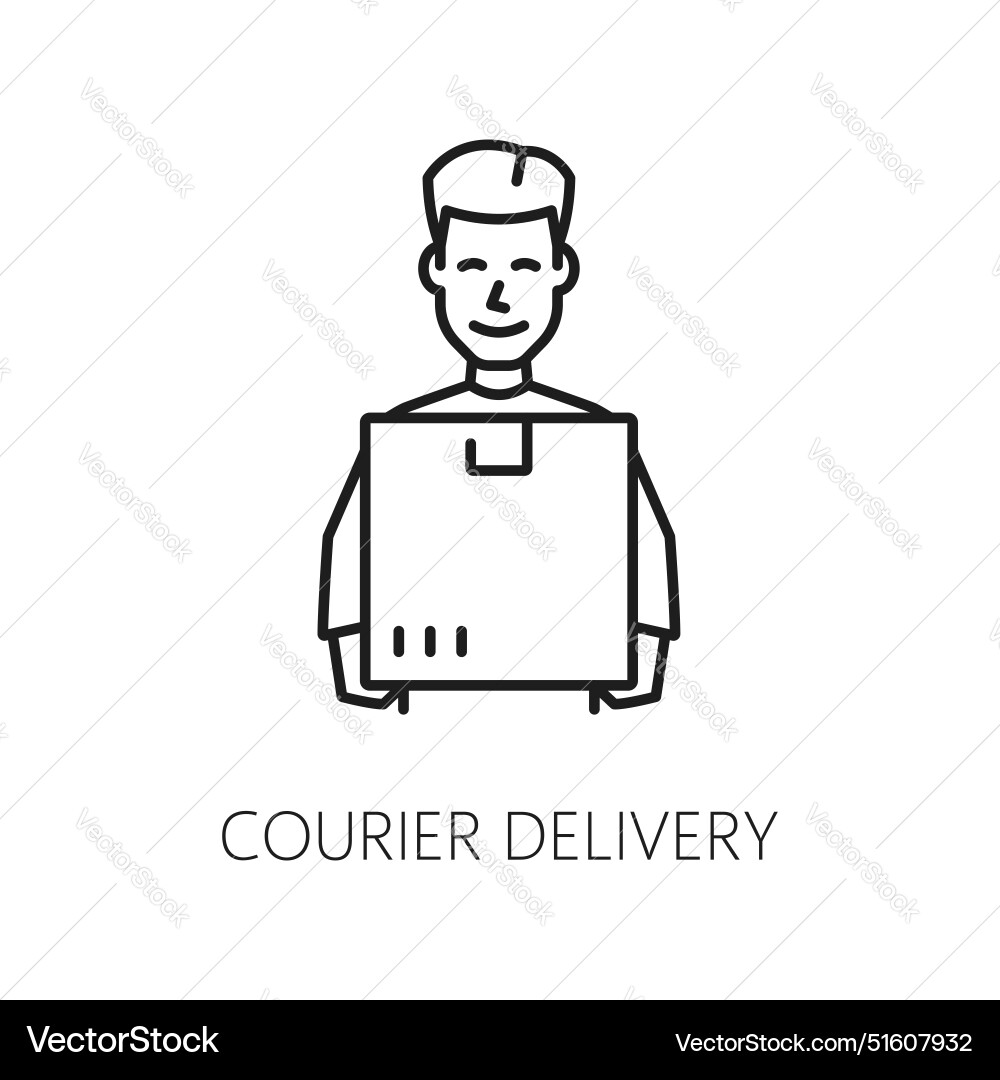 Courier delivery parcel box logistics line icon Vector Image