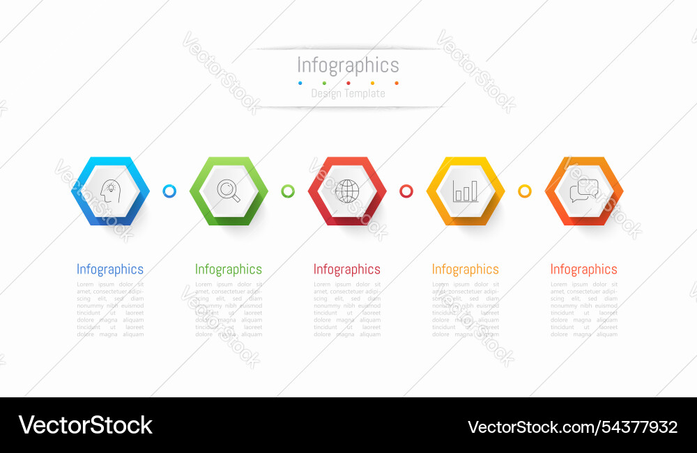 Infographic 5 options design elements Royalty Free Vector