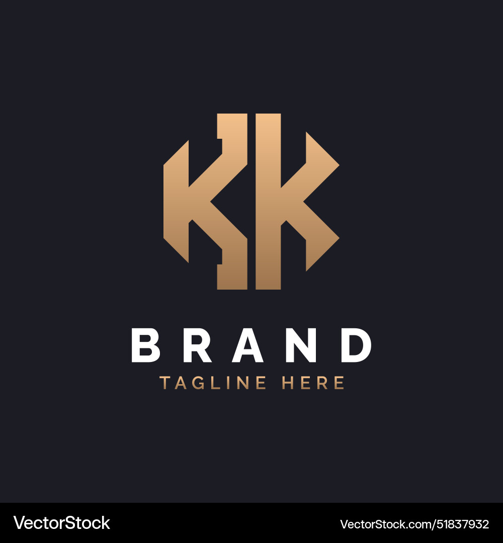 Kk logo design modern minimal elegant and luxury Vector Image