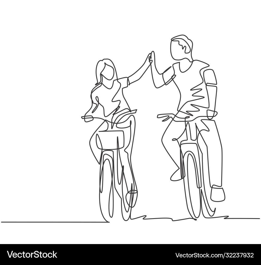 Love relationship concept single line drawing Vector Image
