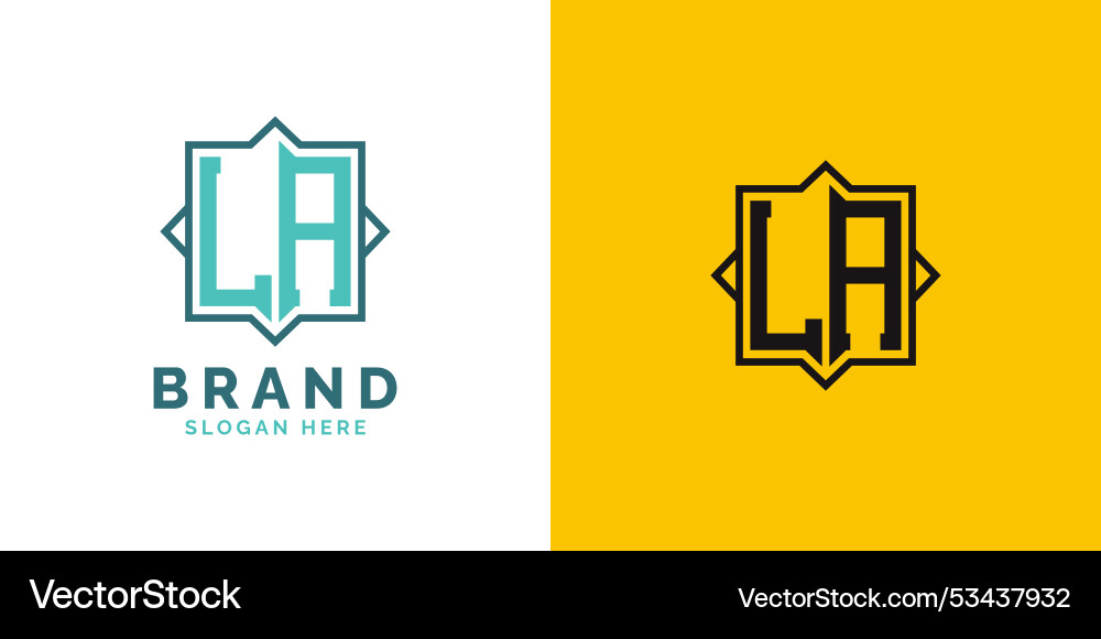 Modern la monogram logo design initial letter la Vector Image