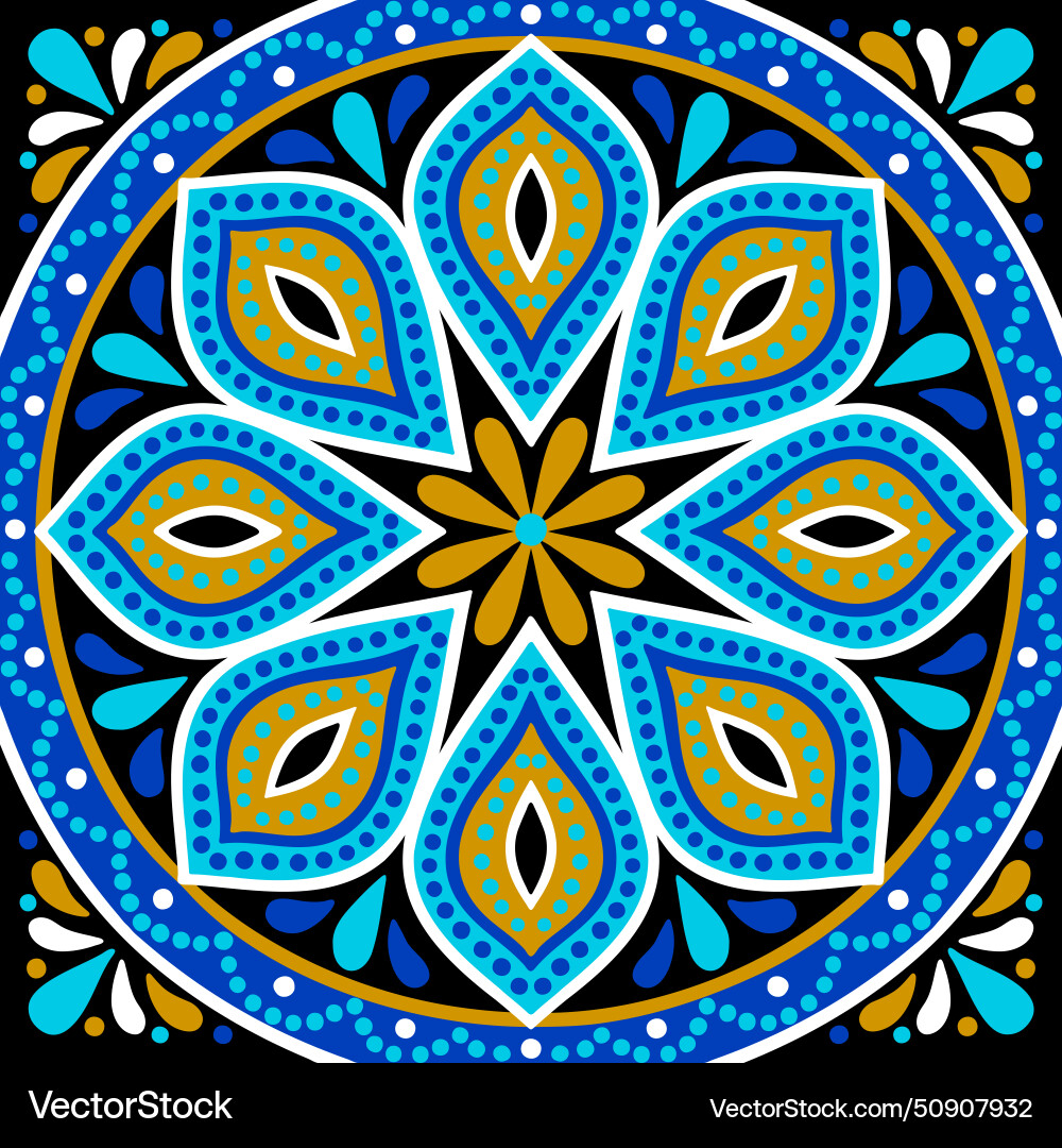 Moroccan ceramic tile pattern mediterranean Vector Image