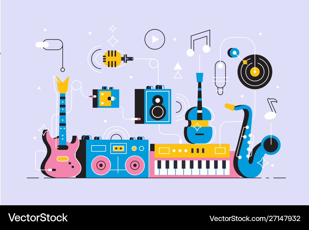 Musical instruments set Royalty Free Vector Image