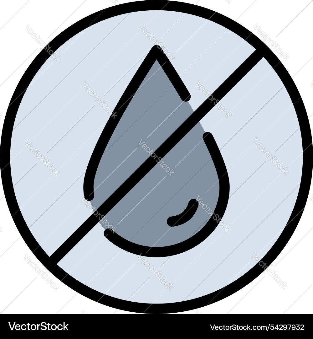 No water drop color style icon liquids Royalty Free Vector