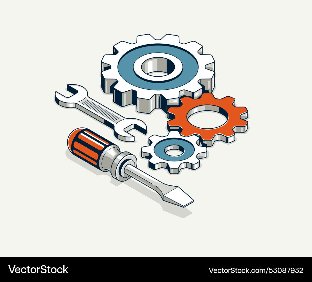 Repair and maintenance concept technics service Vector Image