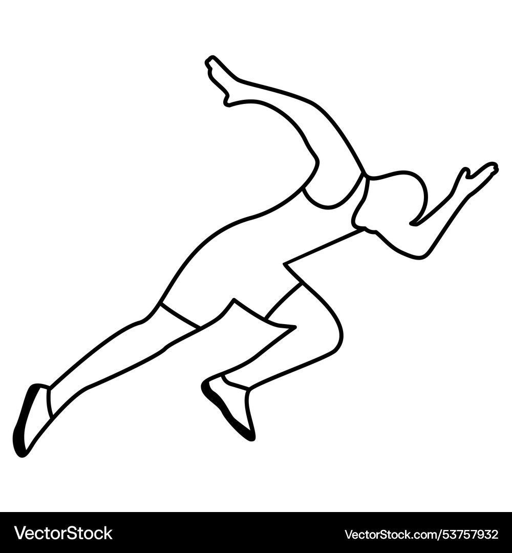 Runner line design black and white – Free Vector | VectorStock