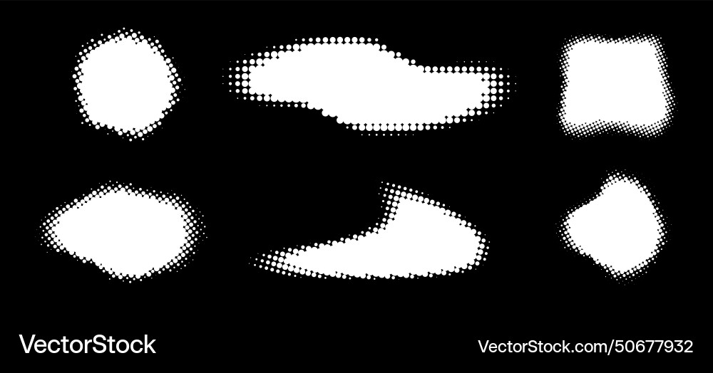 Set of white dots pattern frames Royalty Free Vector Image