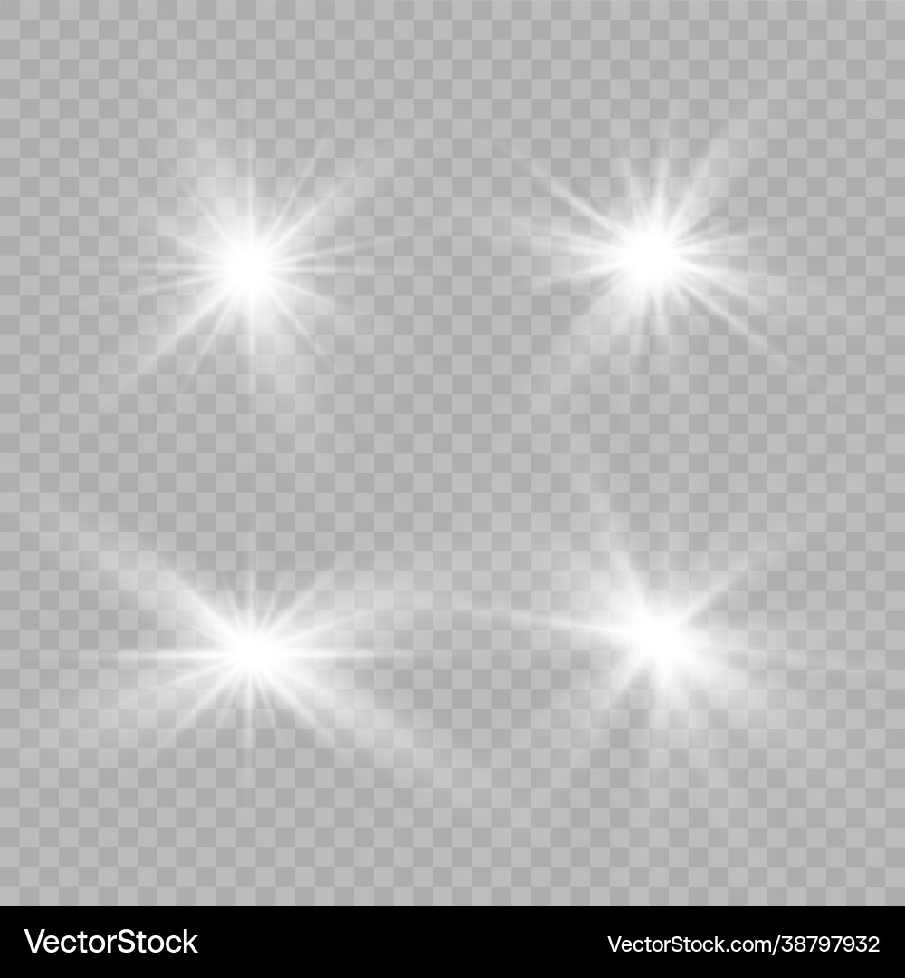 Shining sun bright flash star white light Vector Image