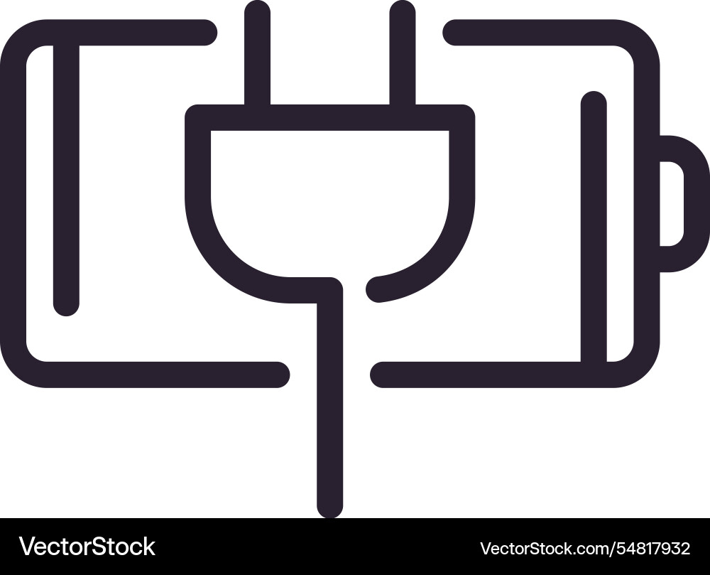 Simple line drawing depicting an electric plug Vector Image