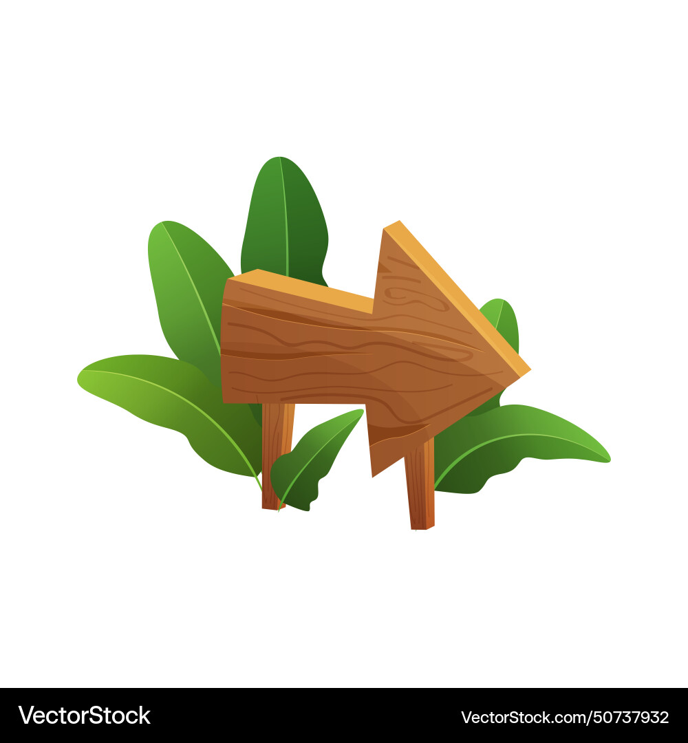 Wooden arrow on stand signboard pointing Vector Image