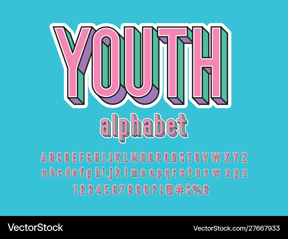 3d bold font Royalty Free Vector Image - VectorStock