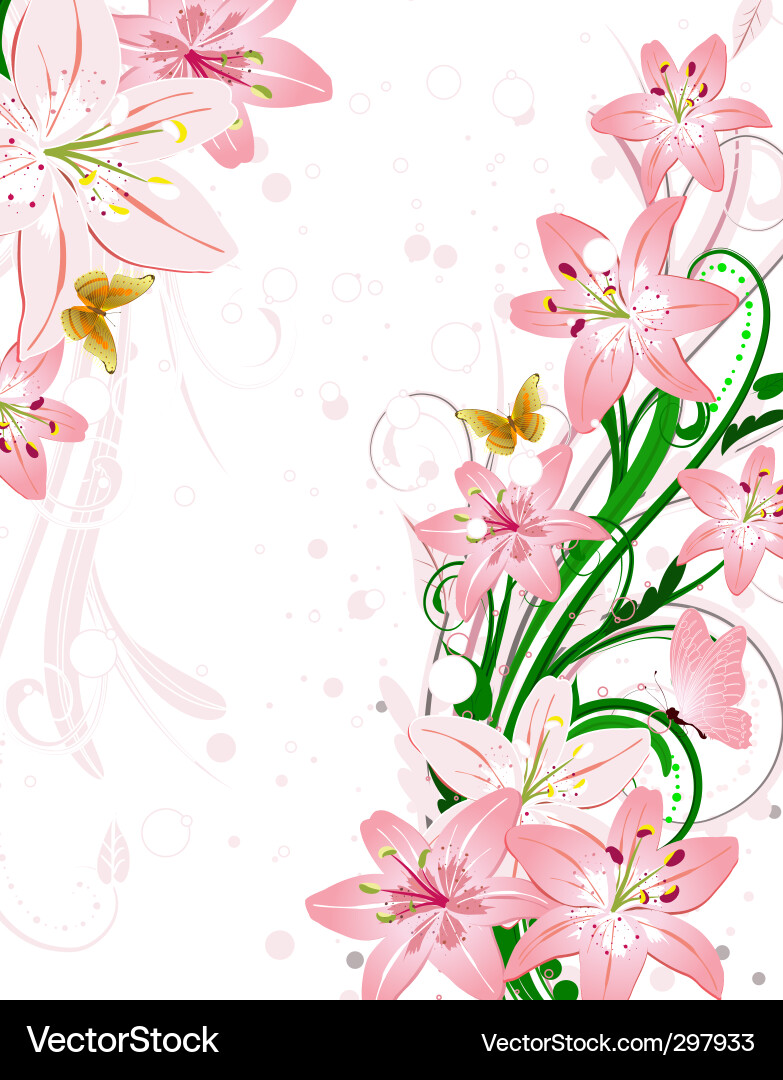 Bouquet lily Royalty Free Vector Image - VectorStock