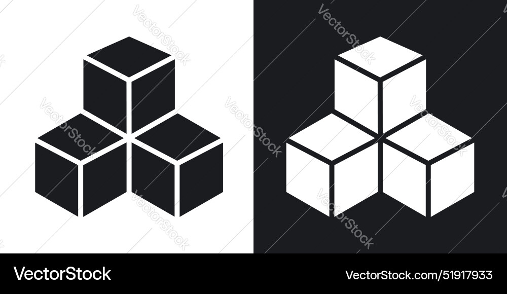 Boxes icon set in solid black and white color – Royalty-Free Vector ...