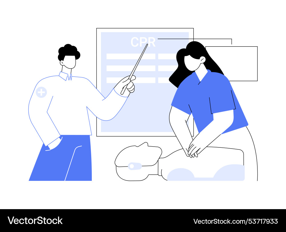 Cpr course isolated cartoon Royalty Free Vector Image
