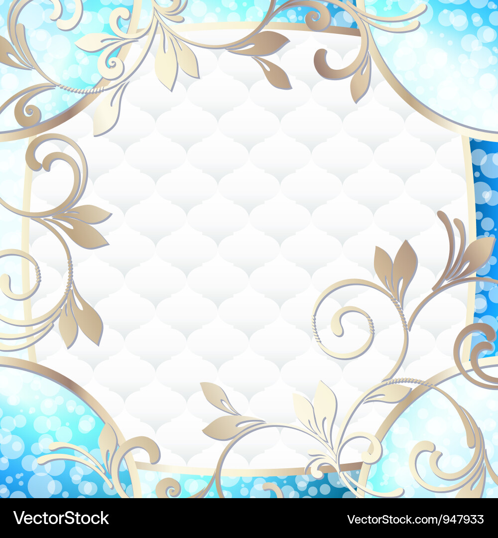Frame in vibrant blue on white Royalty Free Vector Image