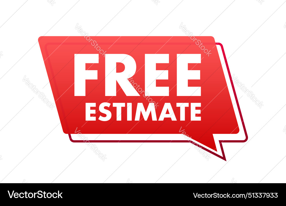 Free estimate label approximate calculation Vector Image