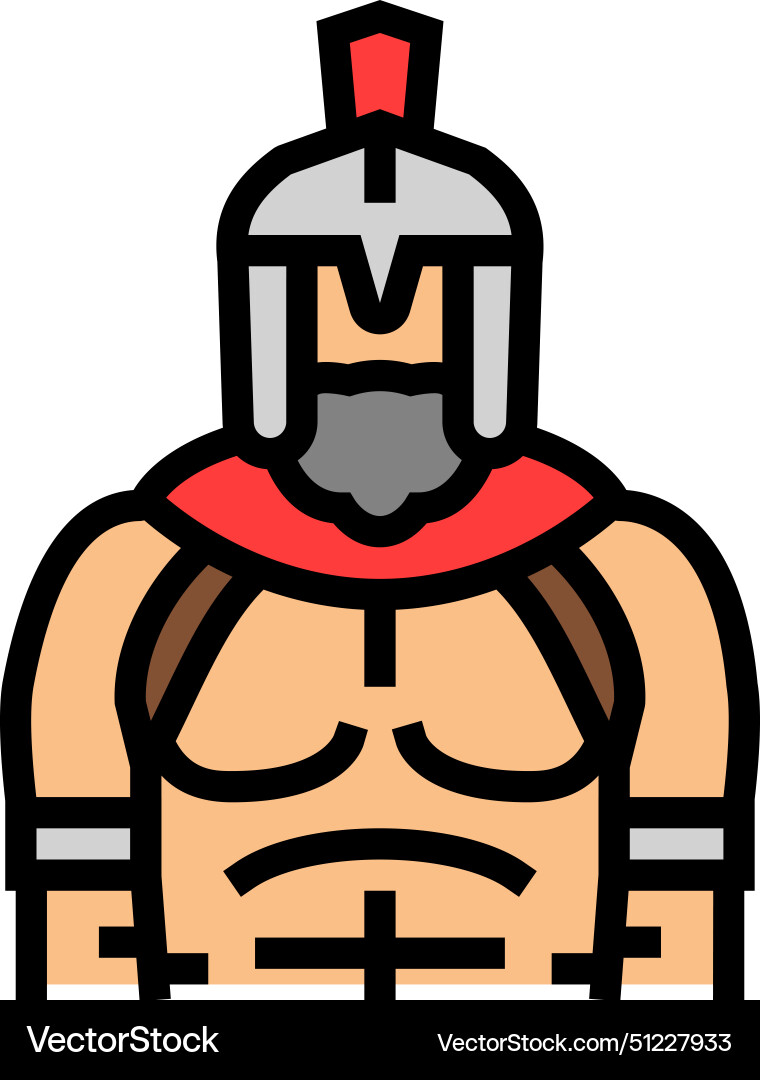 Gladiator battle spartan roman color icon Vector Image
