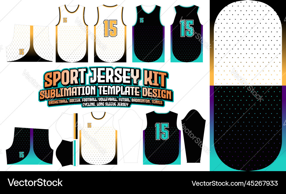 Jersey design apparel sublimation layout 320 Vector Image