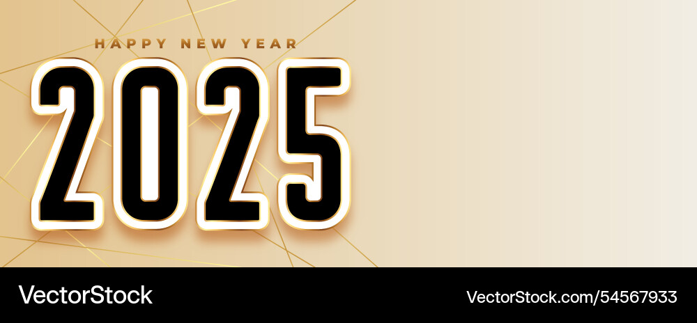 Papercut style 2025 new year greeting wallpaper Vector Image