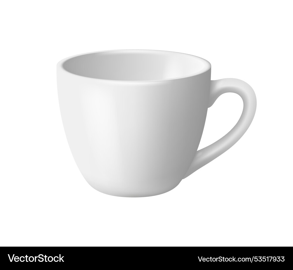 Realistic coffee cup with handle Royalty Free Vector Image