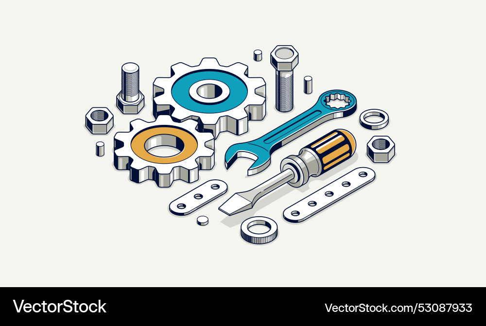 Repair and maintenance concept technics service Vector Image
