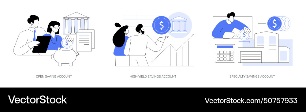 Saving accounts isolated cartoon Royalty Free Vector Image