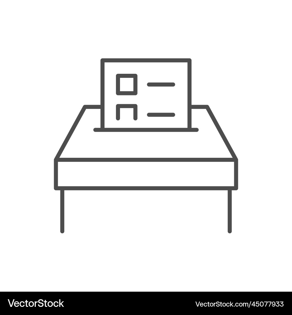Voting box line outline icon Royalty Free Vector Image