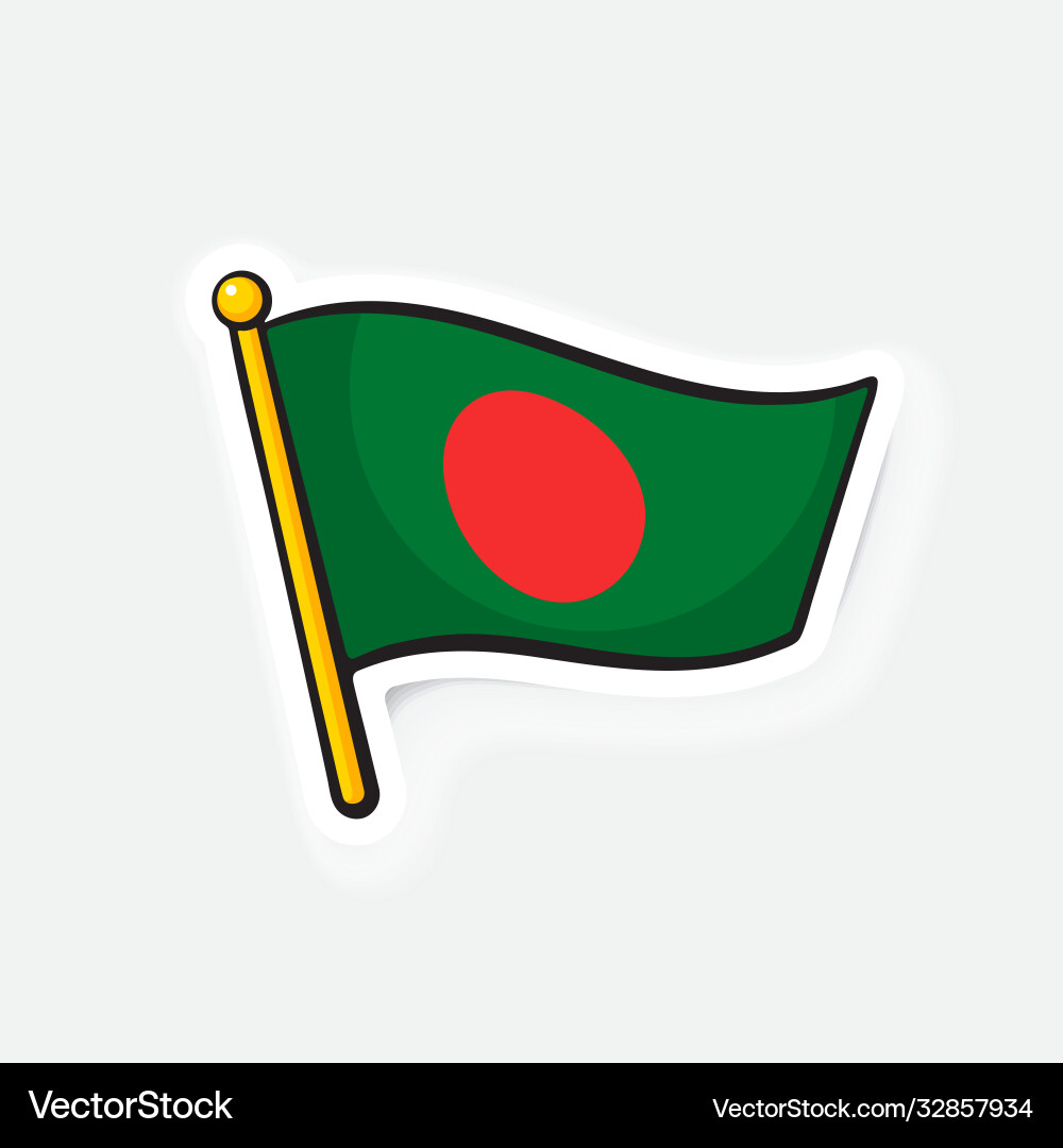 Bangladesh Flag Sticker Royalty Free Vector Image