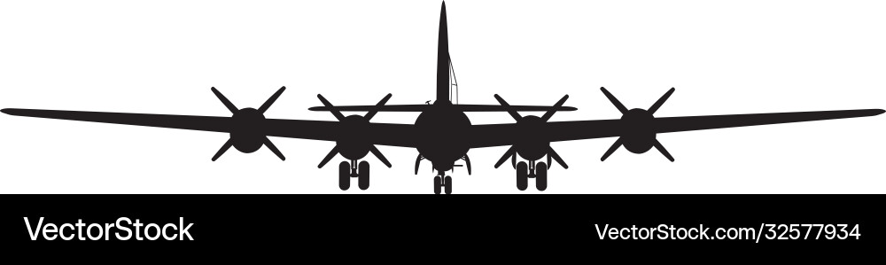 Boing b-29 superfortress front silhouette Vector Image