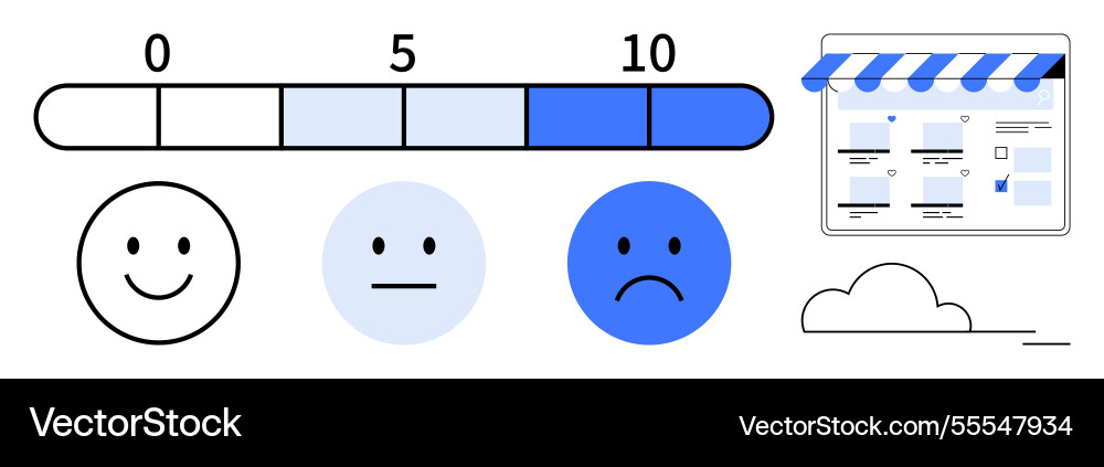 Customer satisfaction scale with emoticons Vector Image