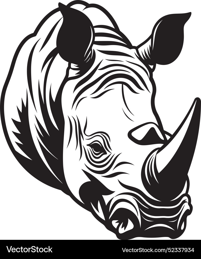 Dynamic rhino black majesty Royalty Free Vector Image