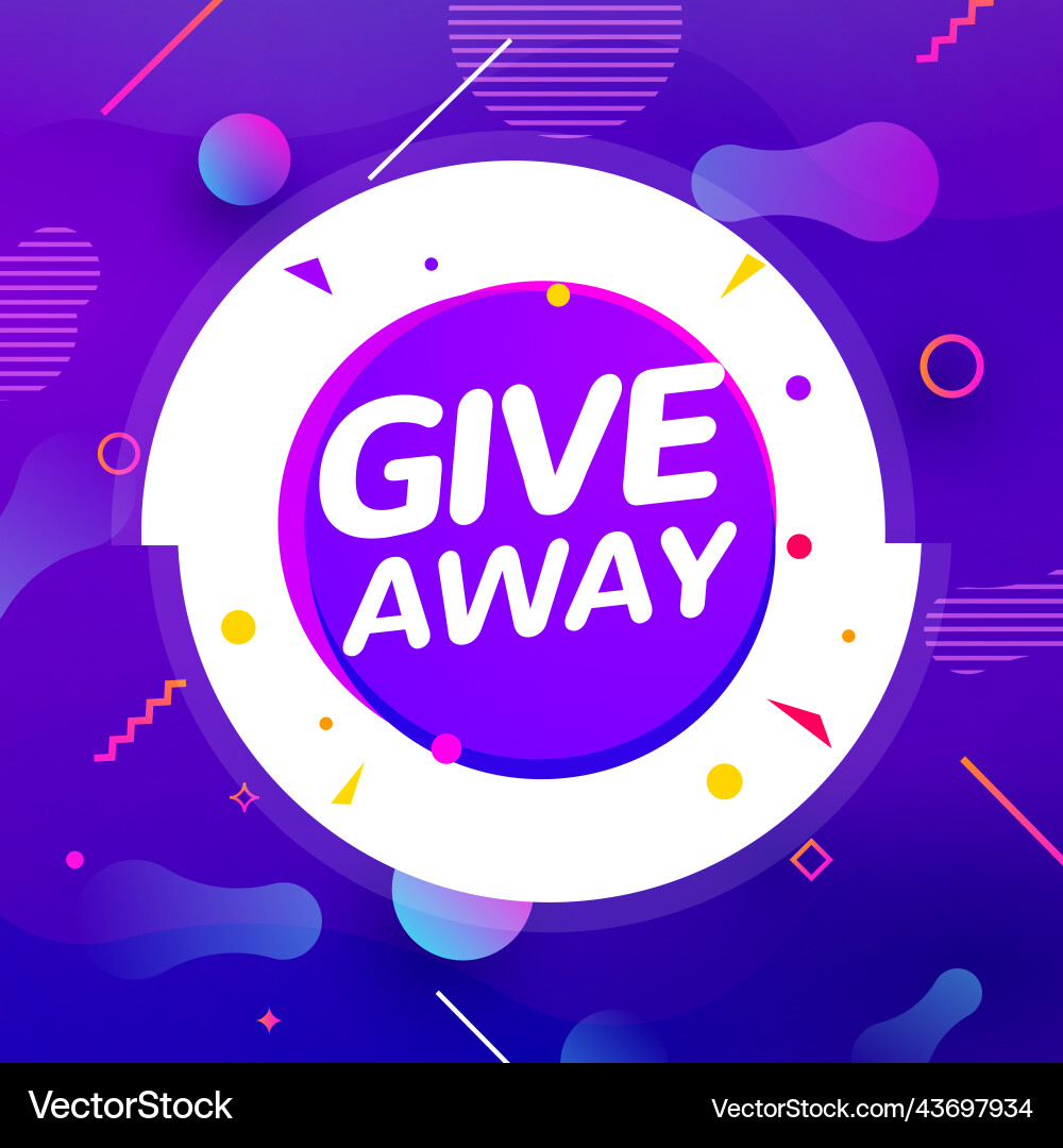 Giveaway background announcement event social Vector Image
