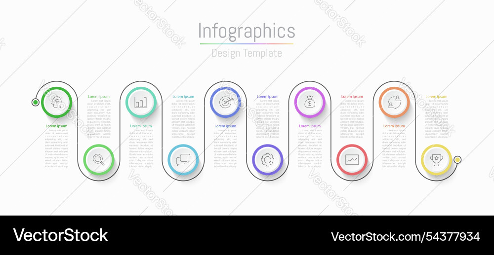 Infographic 10 options design elements Royalty Free Vector