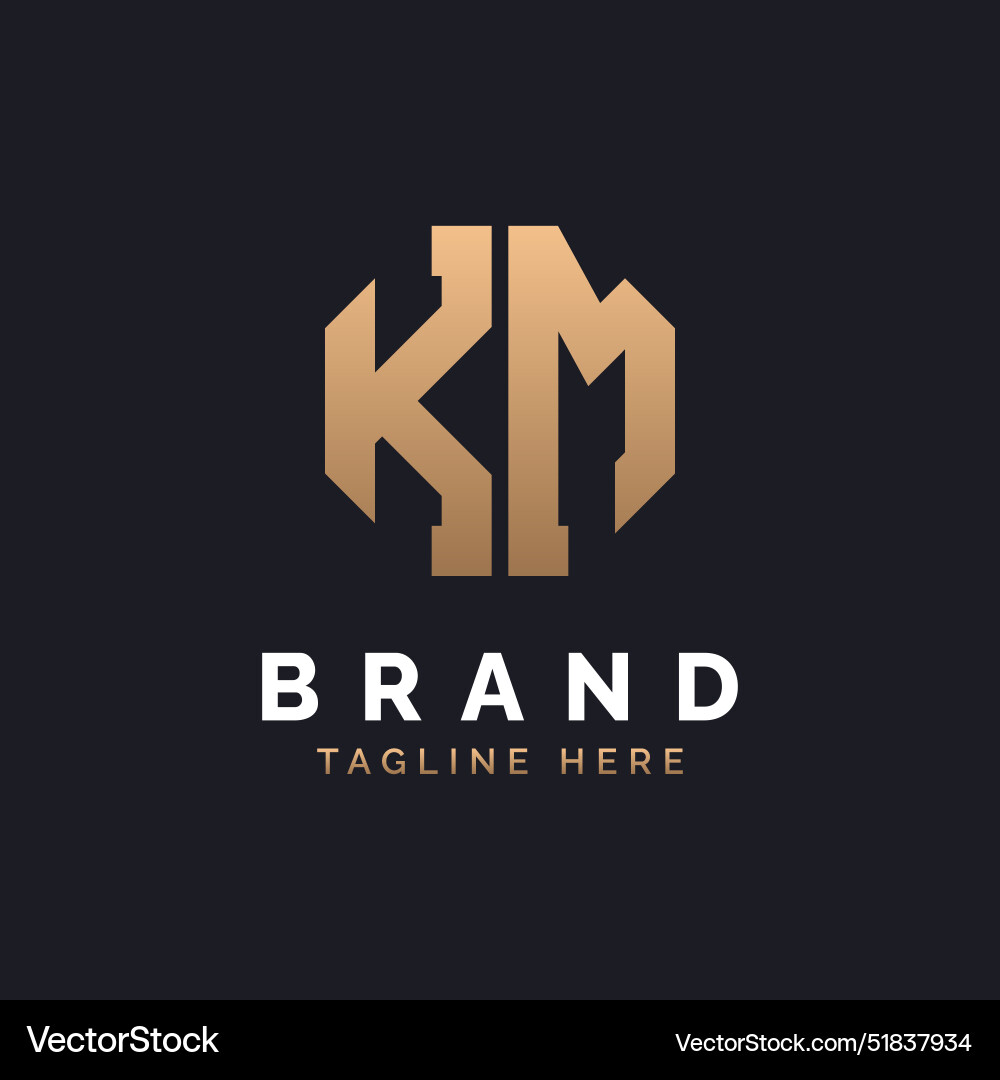 Km logo design modern minimal elegant and luxury Vector Image