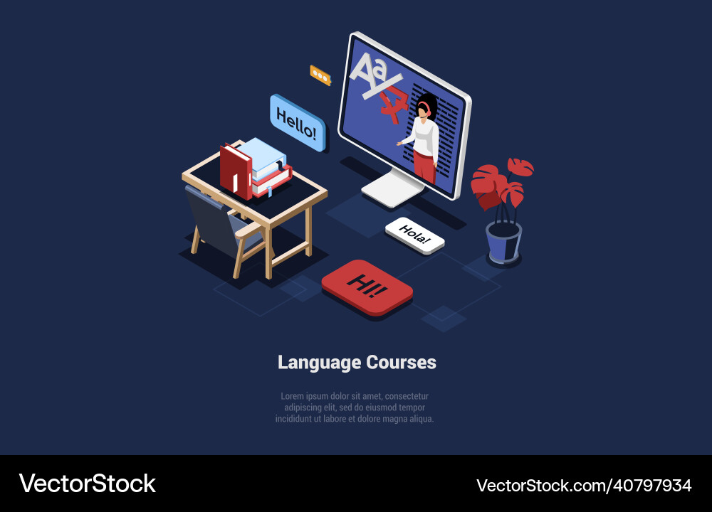 Language study courses Royalty Free Vector Image