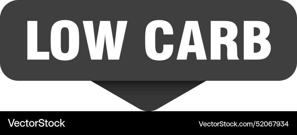 Low carb sticker sign on transparent Royalty Free Vector