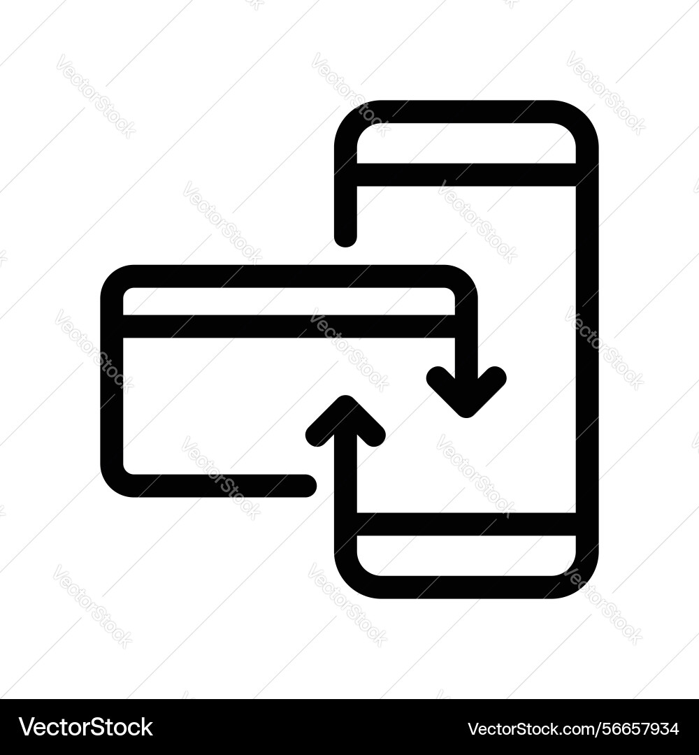 Mobile payment transaction transfer between Vector Image