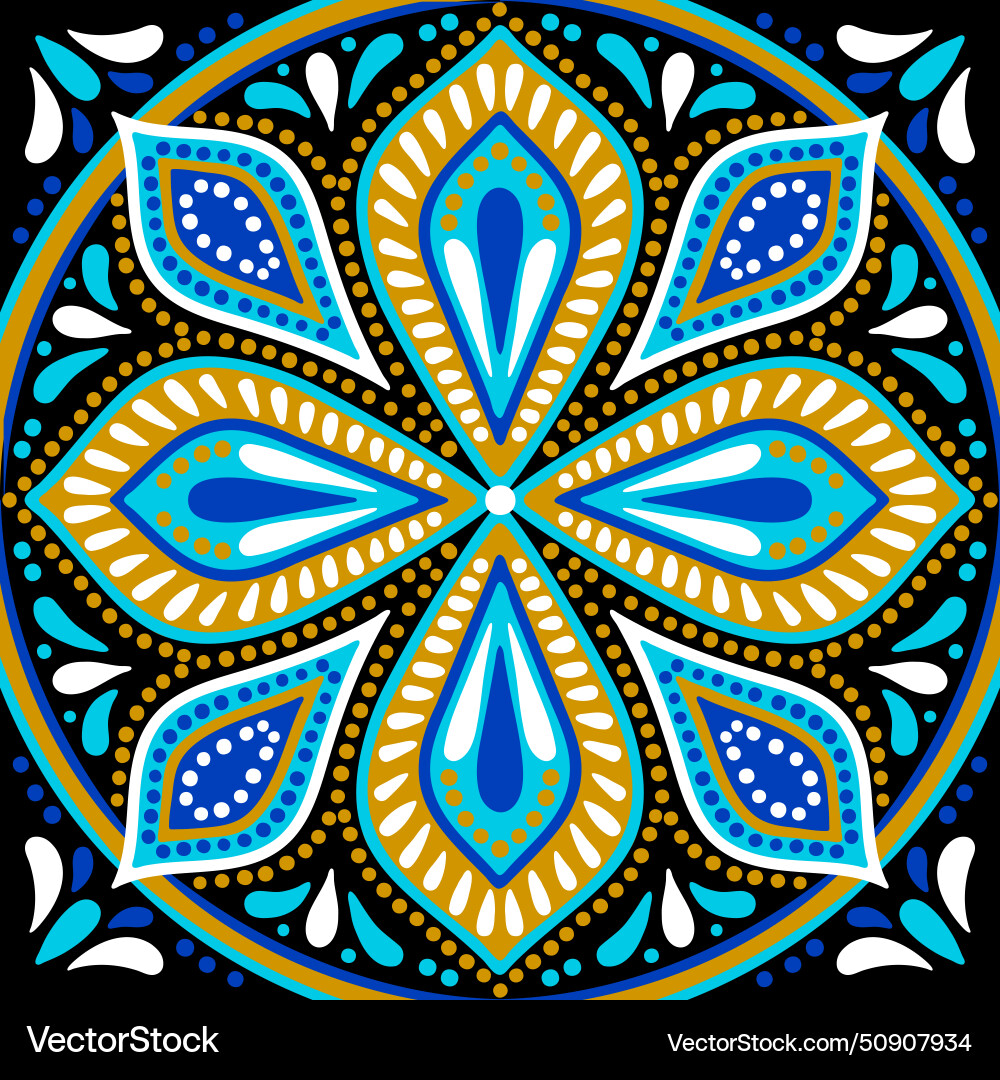 Moroccan ceramic tile pattern mediterranean Vector Image