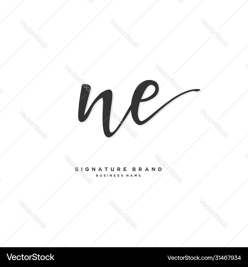N e ne initial letter handwriting and signature Vector Image