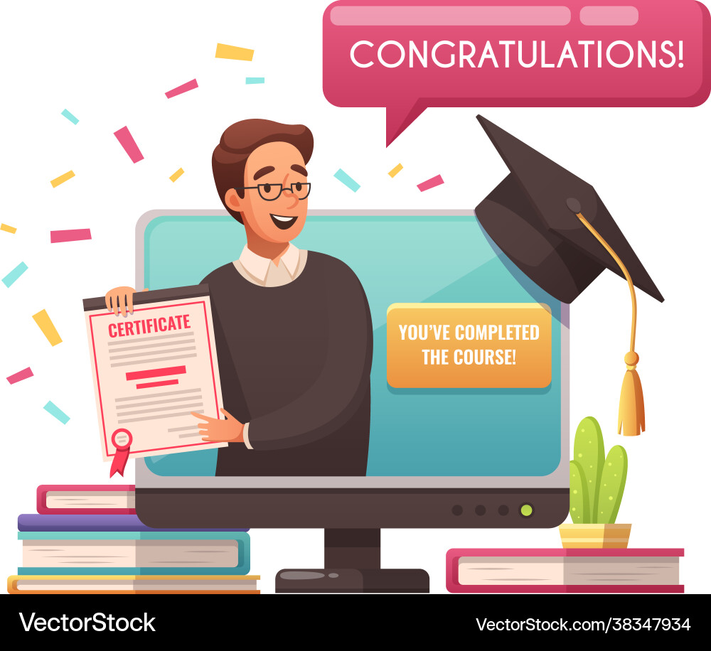 Online course composition Royalty Free Vector Image