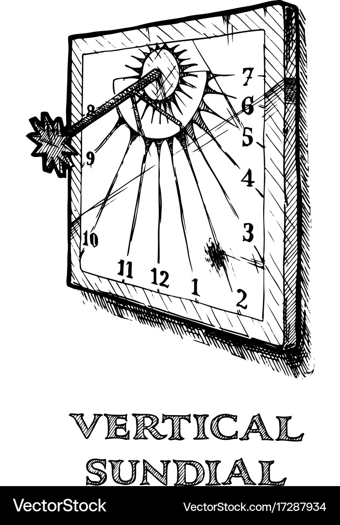 Vertical sundial Royalty Free Vector Image - VectorStock