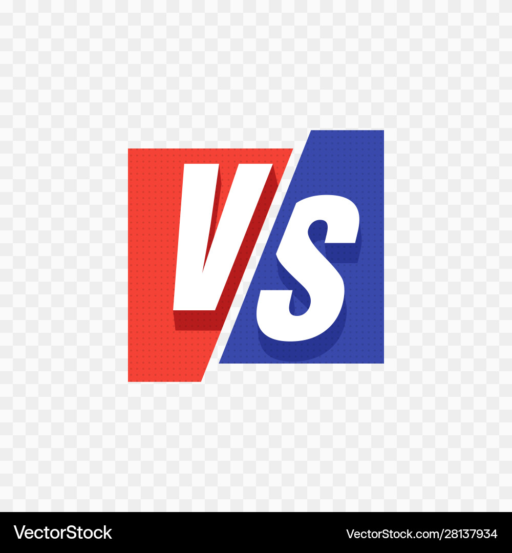 Vs versus blue and red comic design Royalty Free Vector