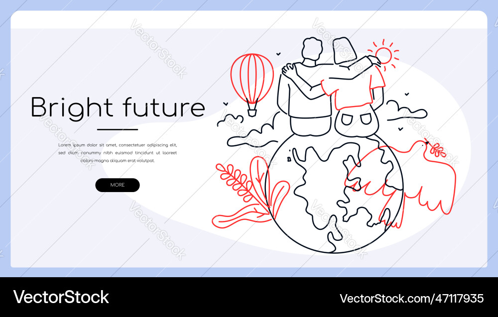 Bright future - modern colorful line design style Vector Image