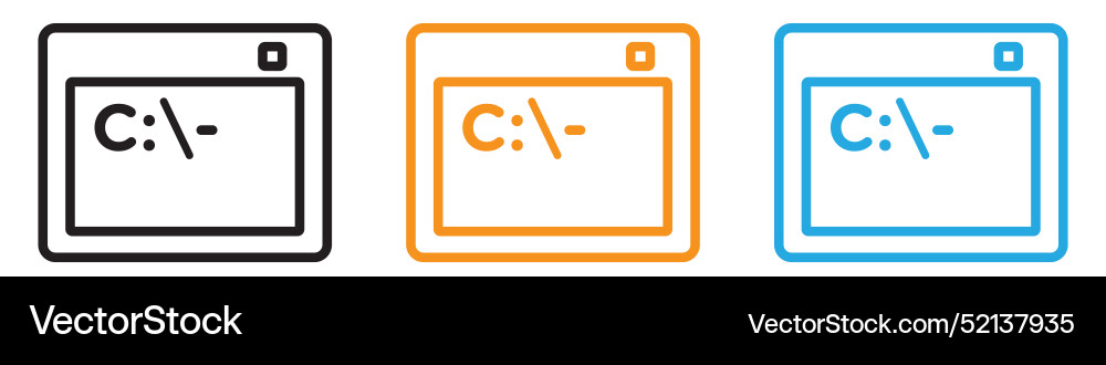 Cmd or command logo set collection for web app ui Vector Image