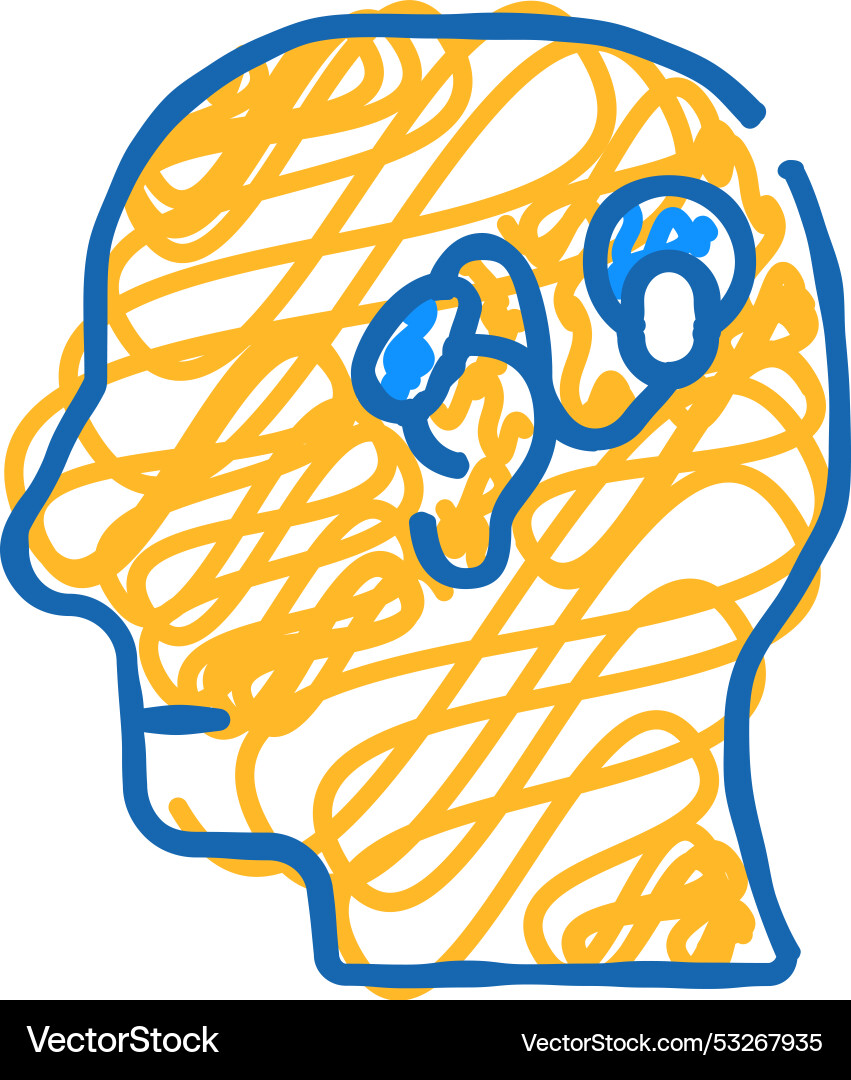 Cochlear implant sign icon doodle Royalty Free Vector Image