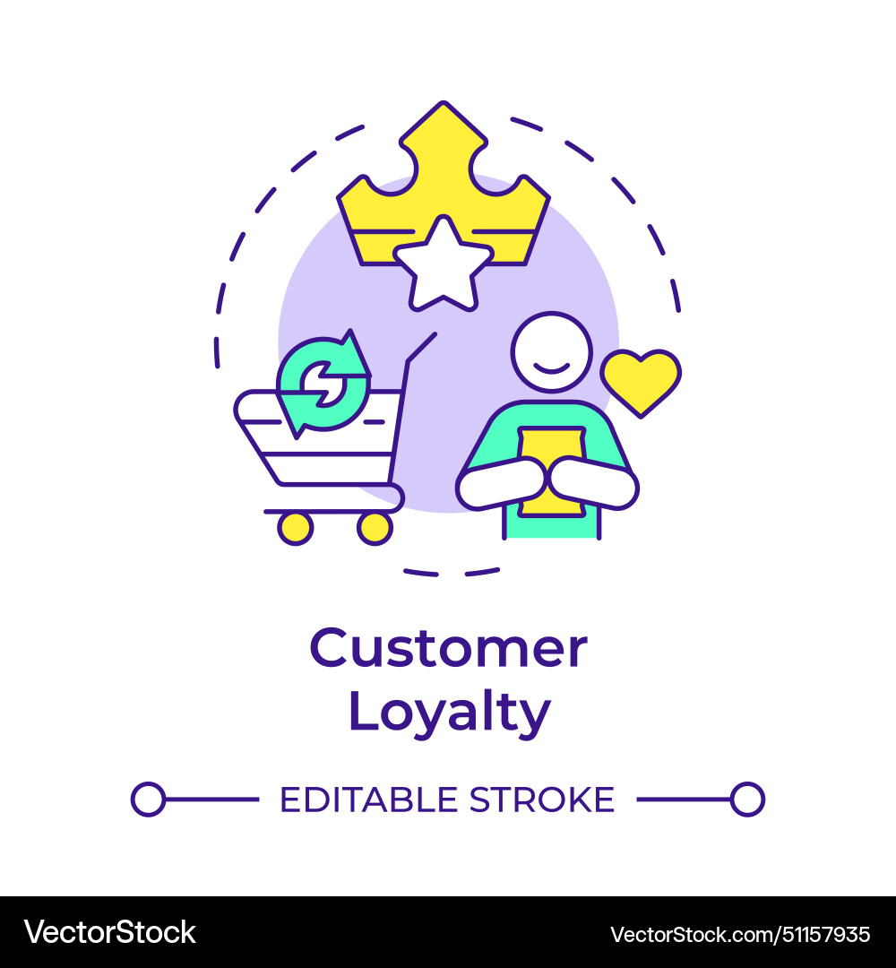 Customer loyalty multi color concept icon Vector Image