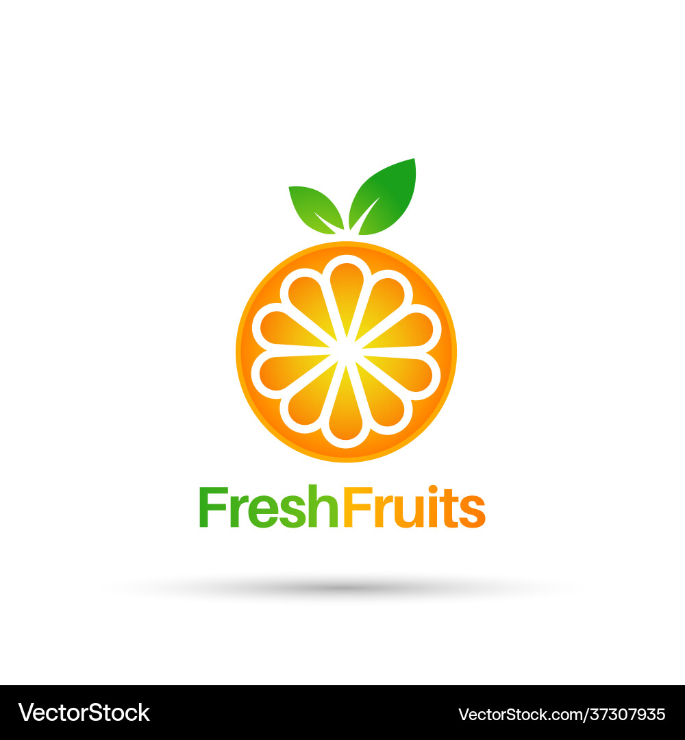 Frische Früchte Shop Logo Design Lizenzfreies Vektorbild