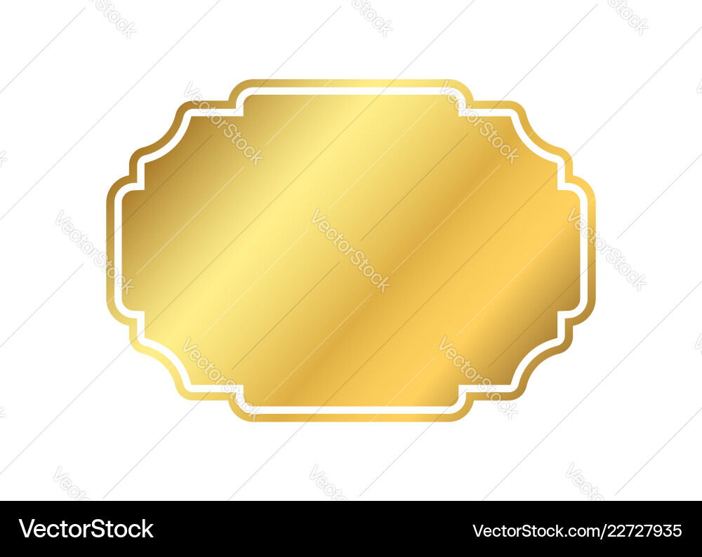 Gold frame beautiful simple golden design Vector Image