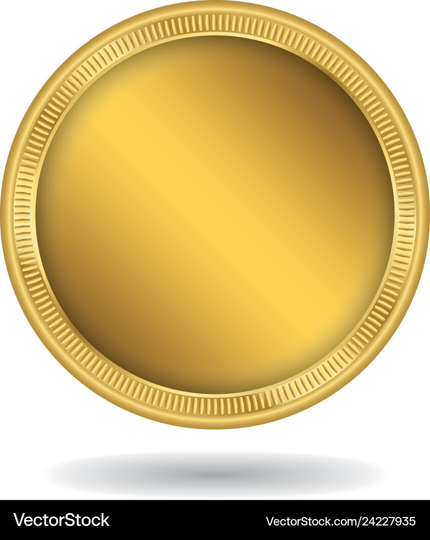 Golden Coin Plate Royalty Free Vector Image - VectorStock